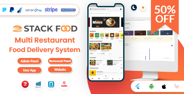 Aplikacje mobilne - Flutter - StackFood Multi Restaurant - Food Delivery App with Laravel Admin ...